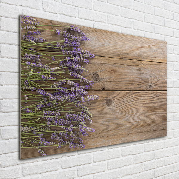 Ebern Designs Glasgemälde Lavendel auf dem Holz | Wayfair.de